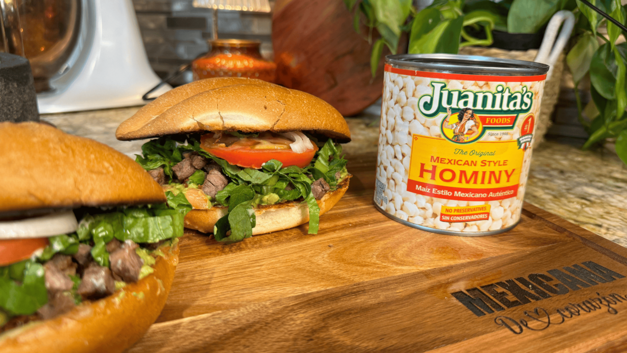 Hominy Carne Asada Torta | Juanita's Foods